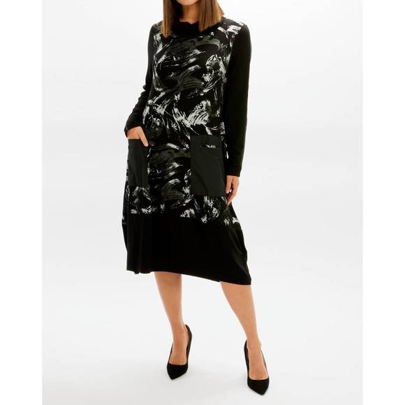 Dolcezza | Dresses | New Dolcezza Brushstroke Print Faux Leather Dress ...